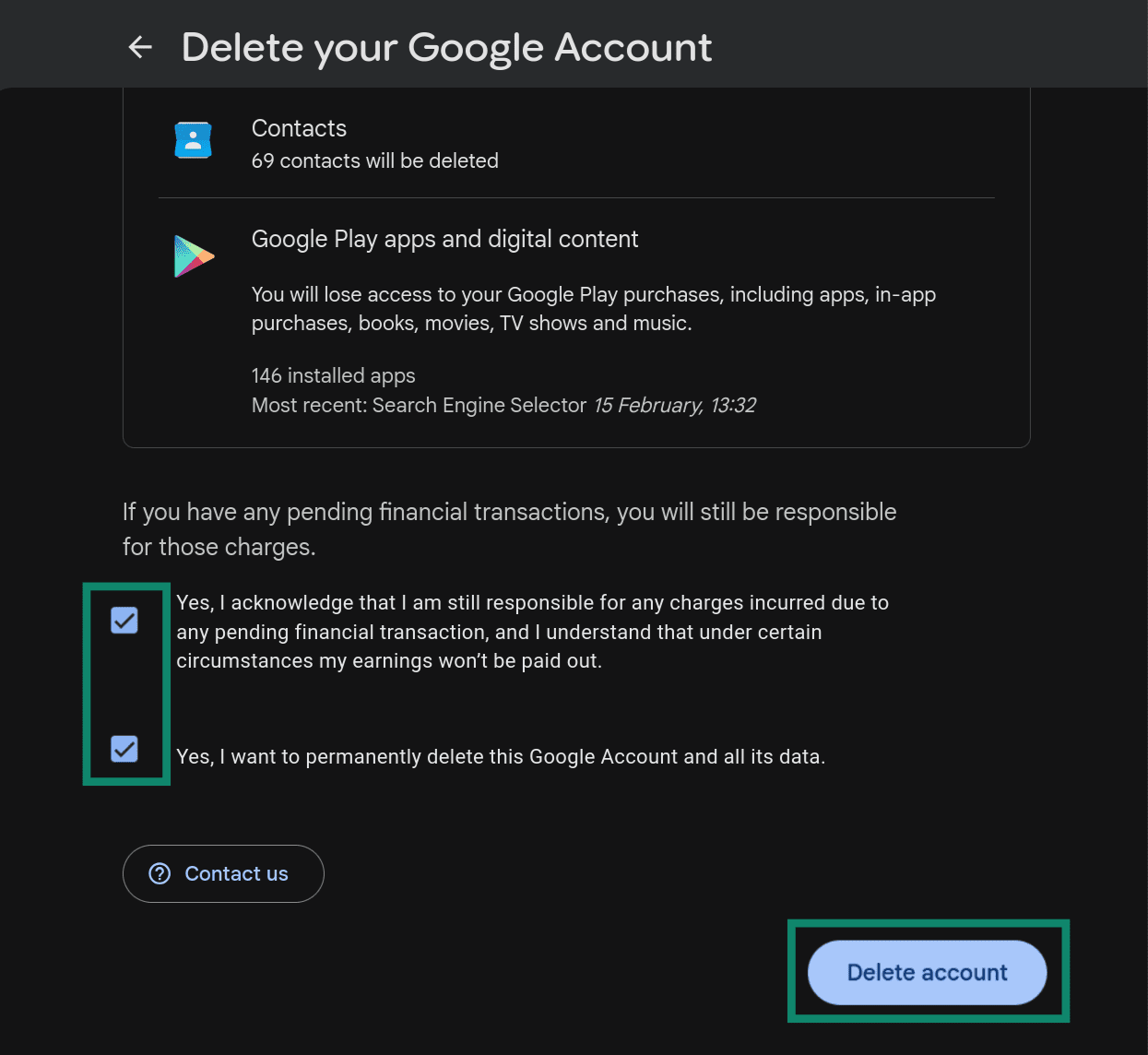 Delete your Google account permanently on any device