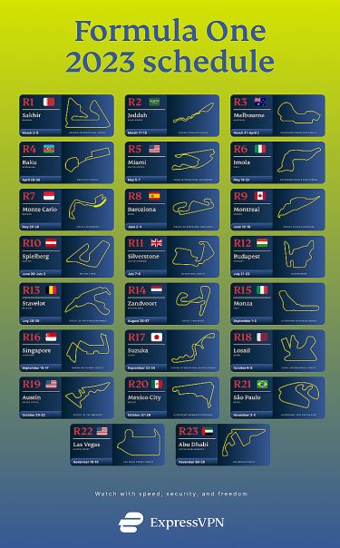 Formula 1 Calendar 2026: Full 23-Race Schedule | ExpressVPN Blog