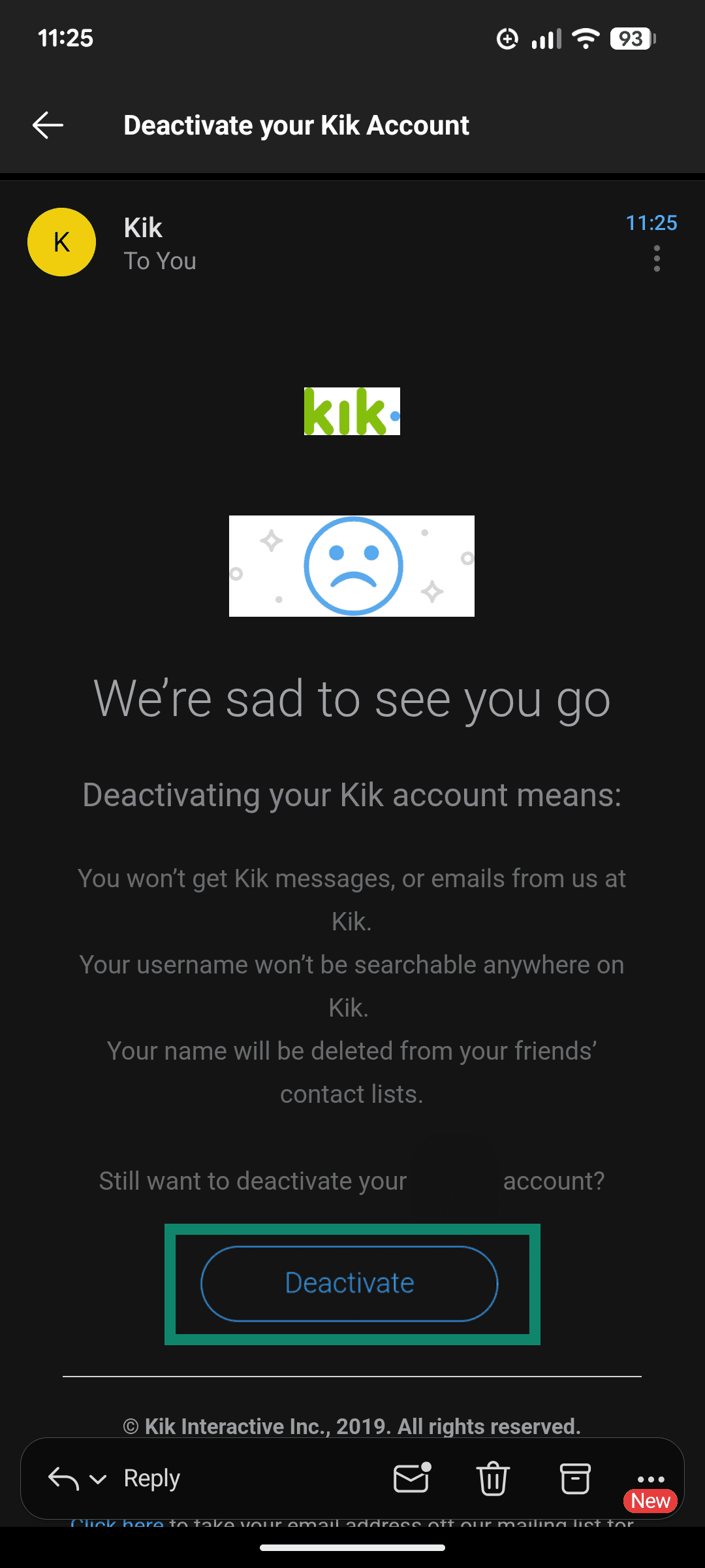 How to delete a Kik account permanently