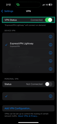 How to turn off VPN on iPhone | ExpressVPN