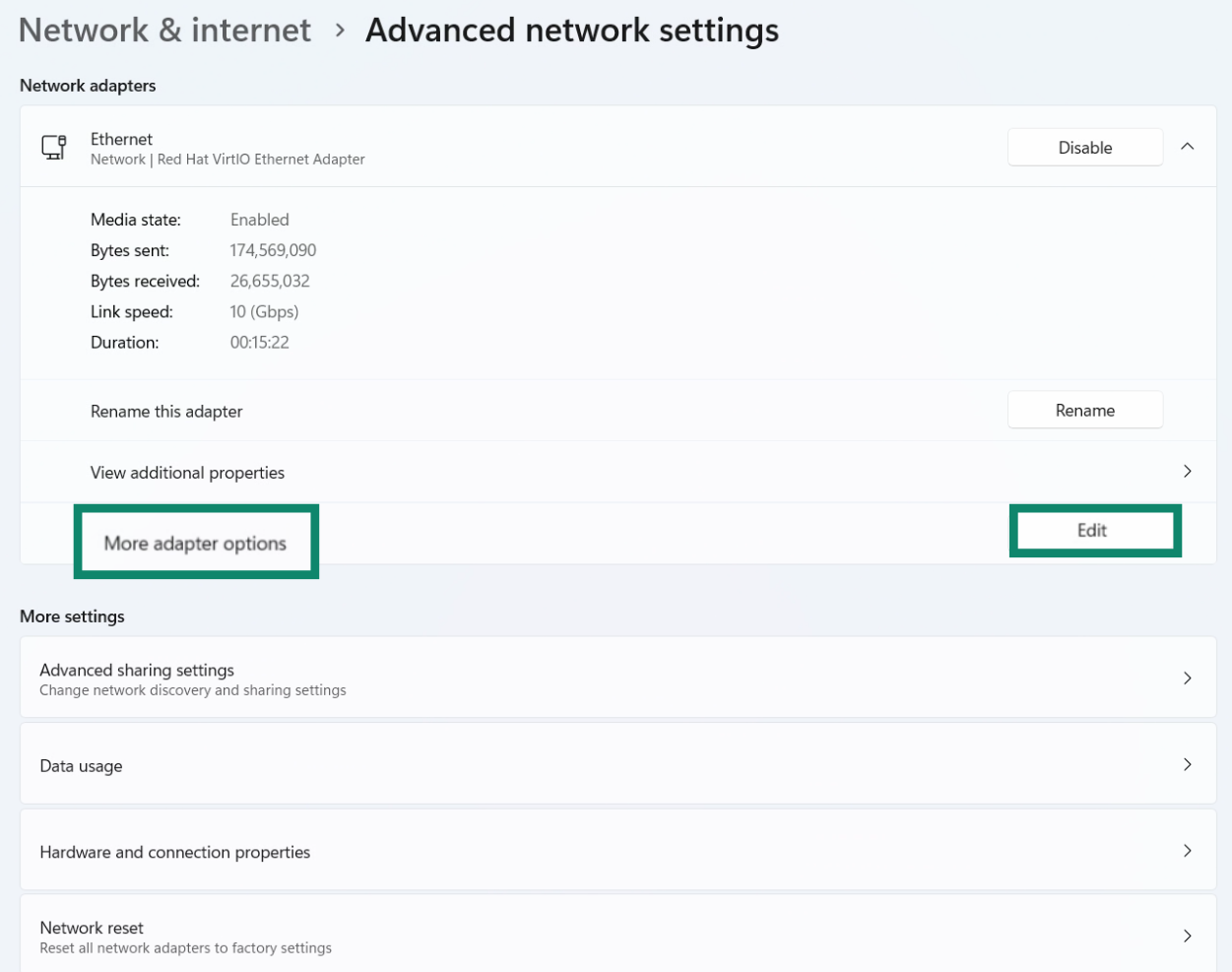 “Ethernet does not have a valid IP configuration” error
